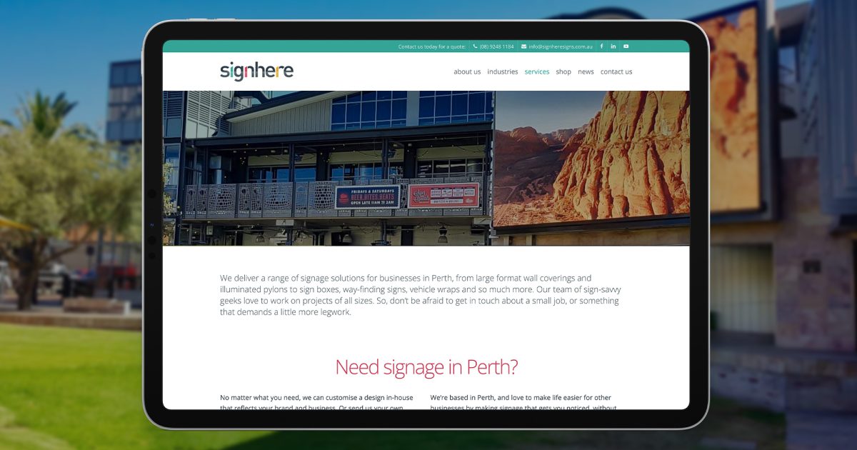 Sign Here Signs SEO Optimisation | Digital | Axiom